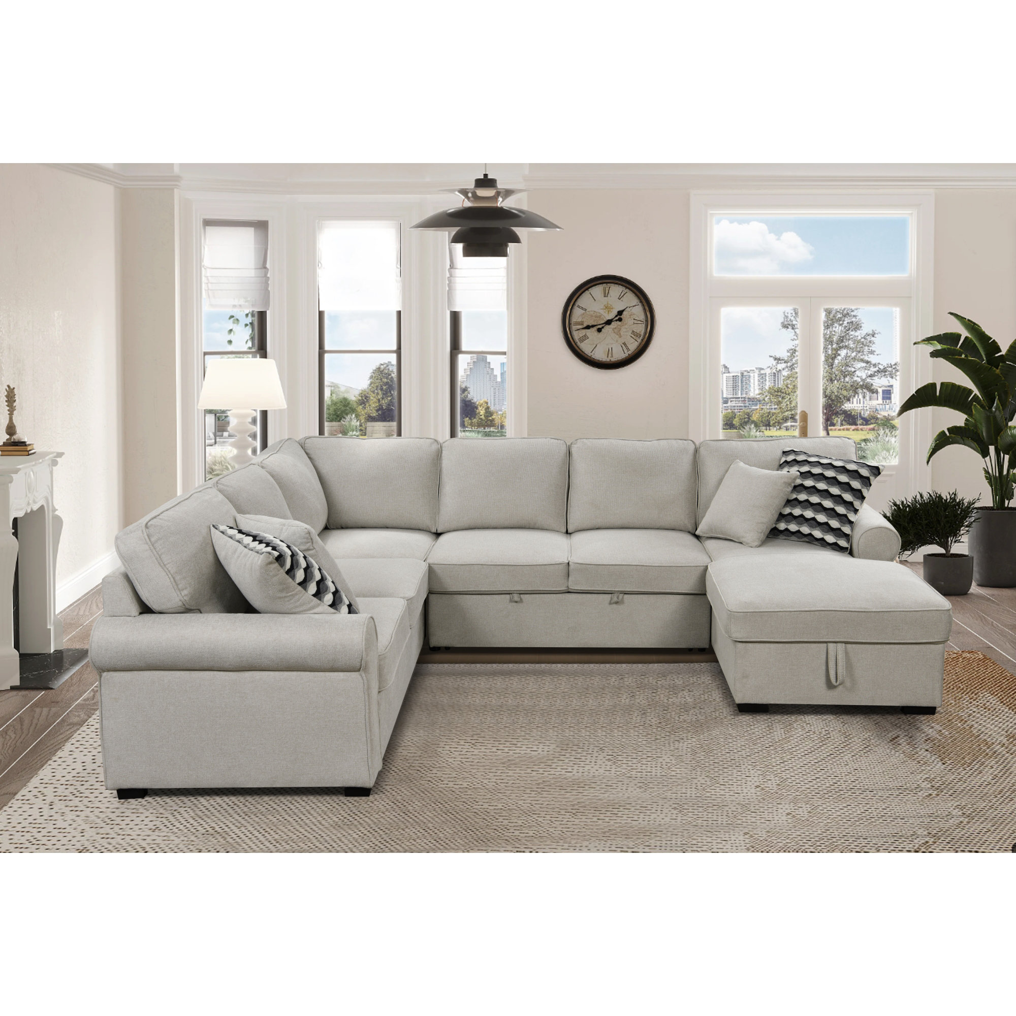 Wildon Home® Luray 117'' Rolled Arms Sofa Bed | Wayfair