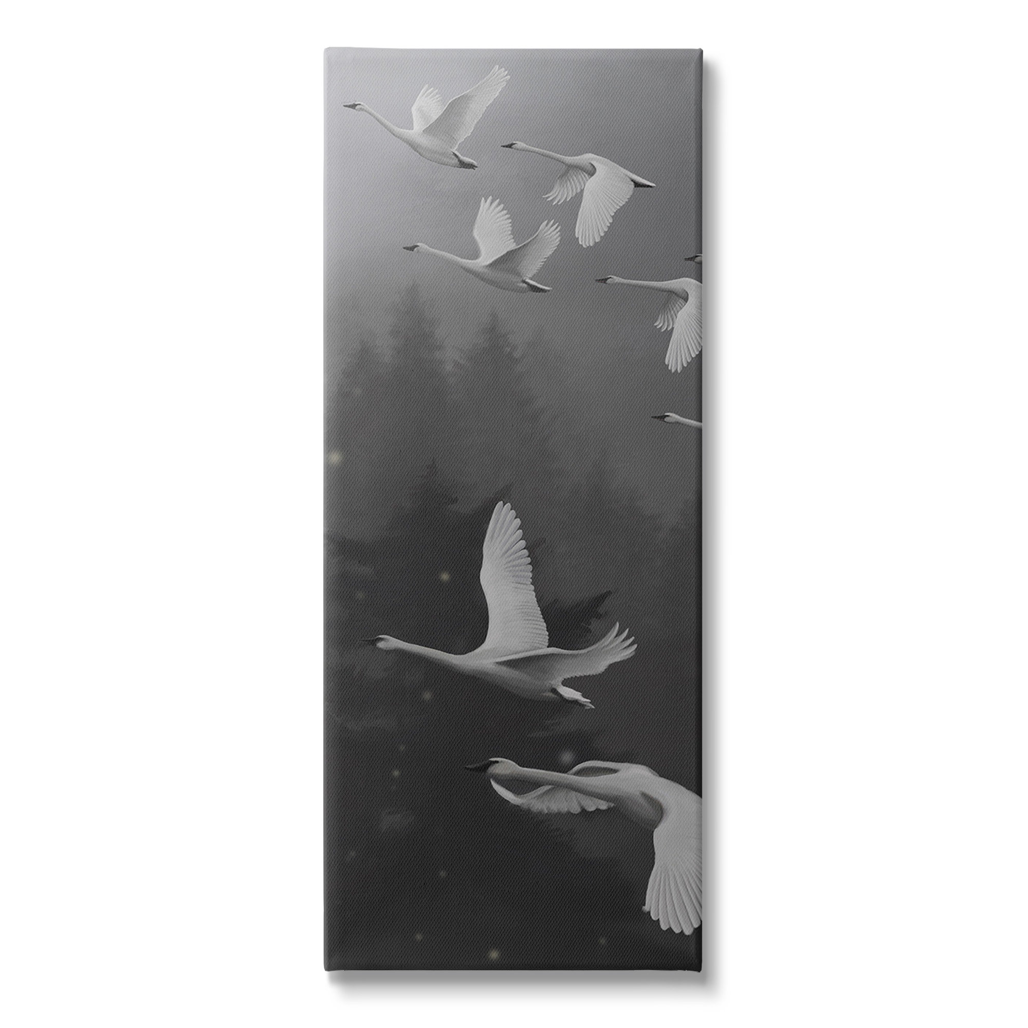 Ebern Designs " Flying Swan Flock Wrapped Canvas " by Nene Thomas on ...