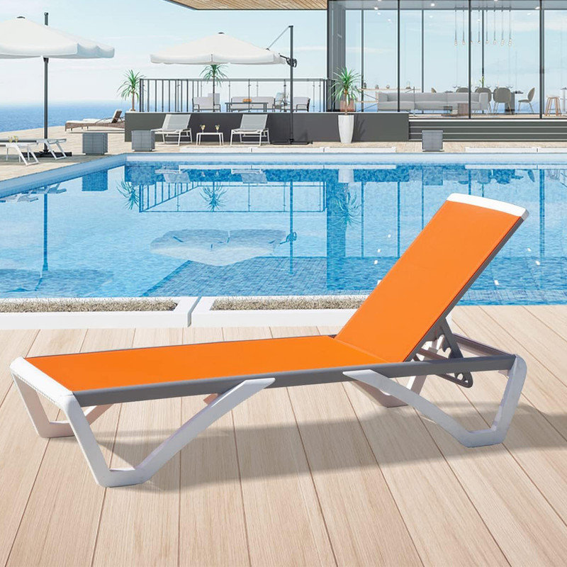 IDIABA Lounge Chair Aluminum Adjustable Outdoor Chaise Lounge,All ...