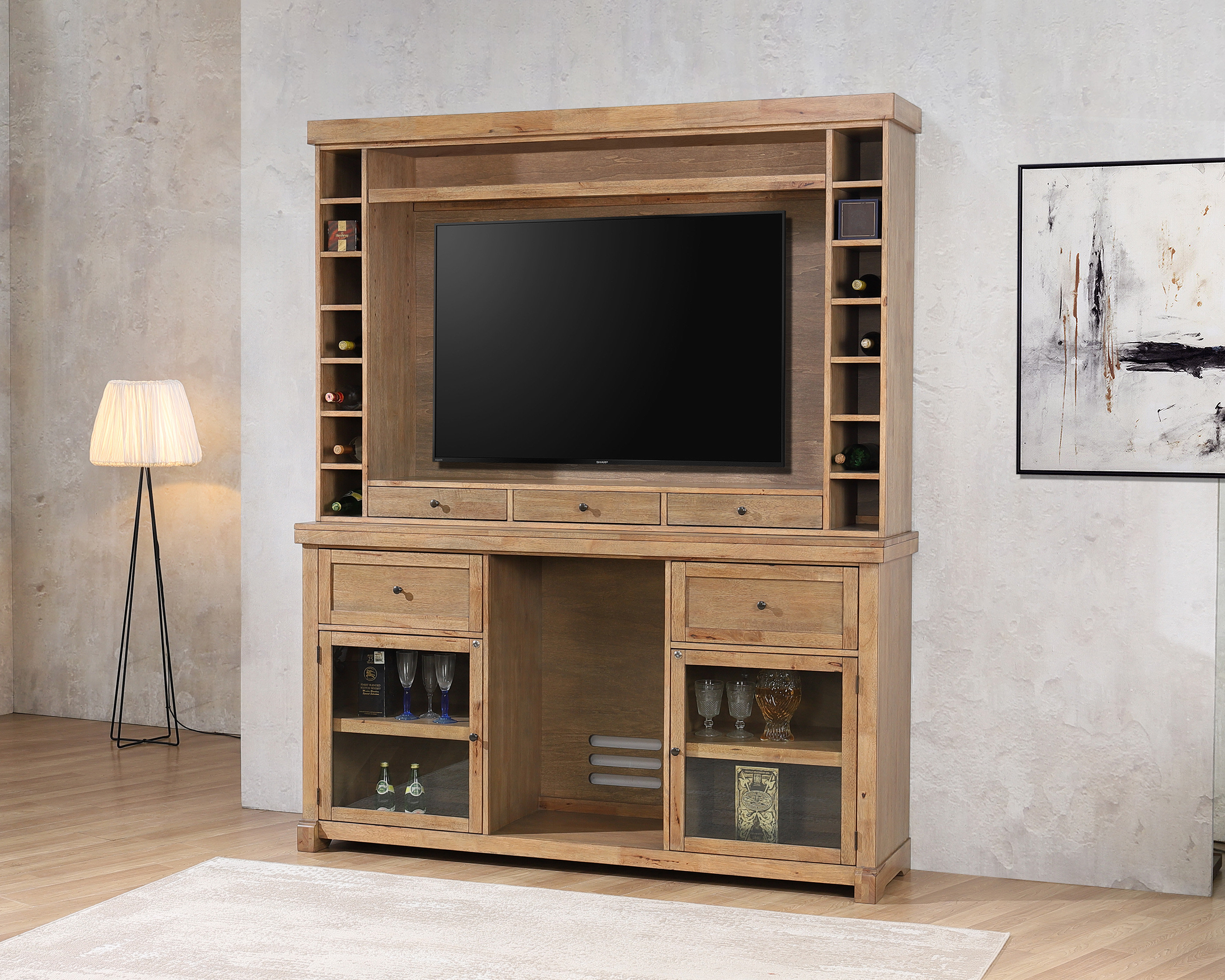Loon Peak® Solid Wood Dining Hutch With Fridge Opening | Wayfair