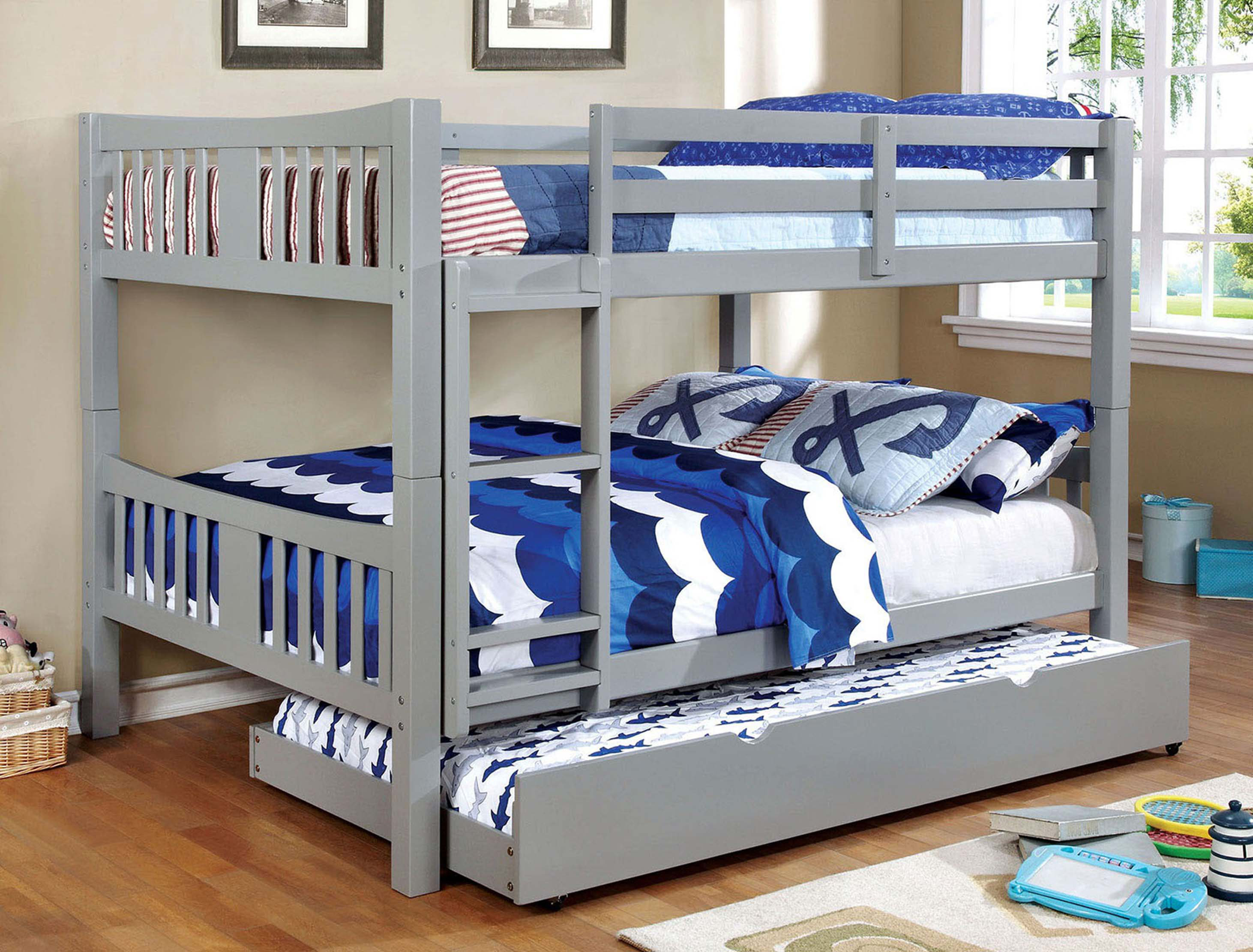 Harriet Bee Bunk Bed Transitional Style Attached Ladder Upper Bed Rails ...