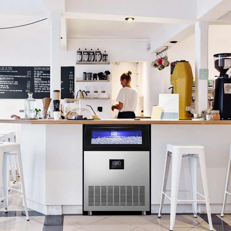 Velivi 360 Lb. Daily Production Cube Clear Ice Freestanding Commercial ...