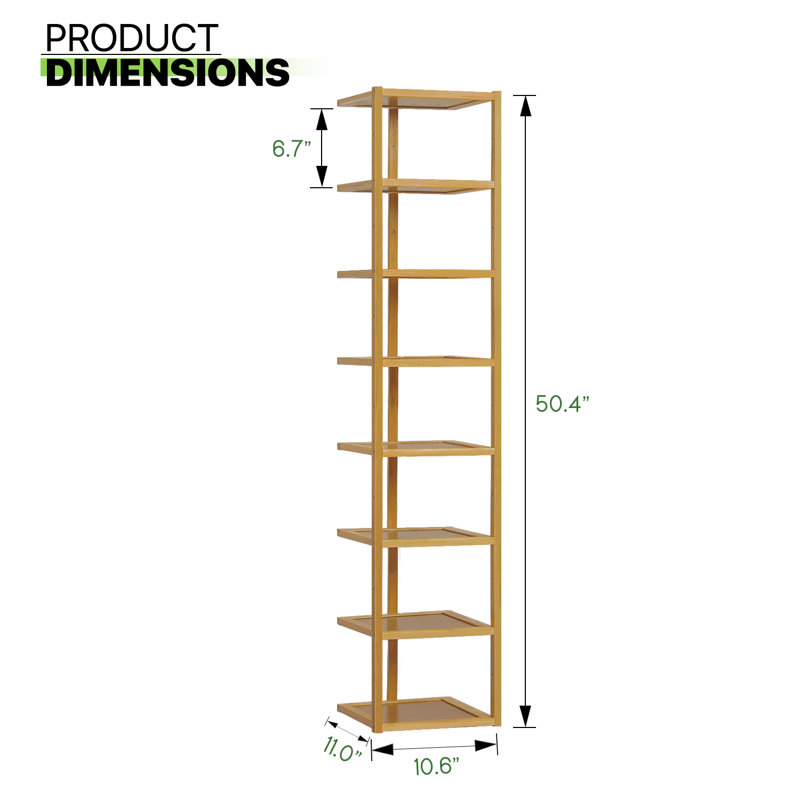 MoNiBloom 8 Tiers Corner Bamboo Shoe Rack, Storage Shoes Stand 8 Pairs ...