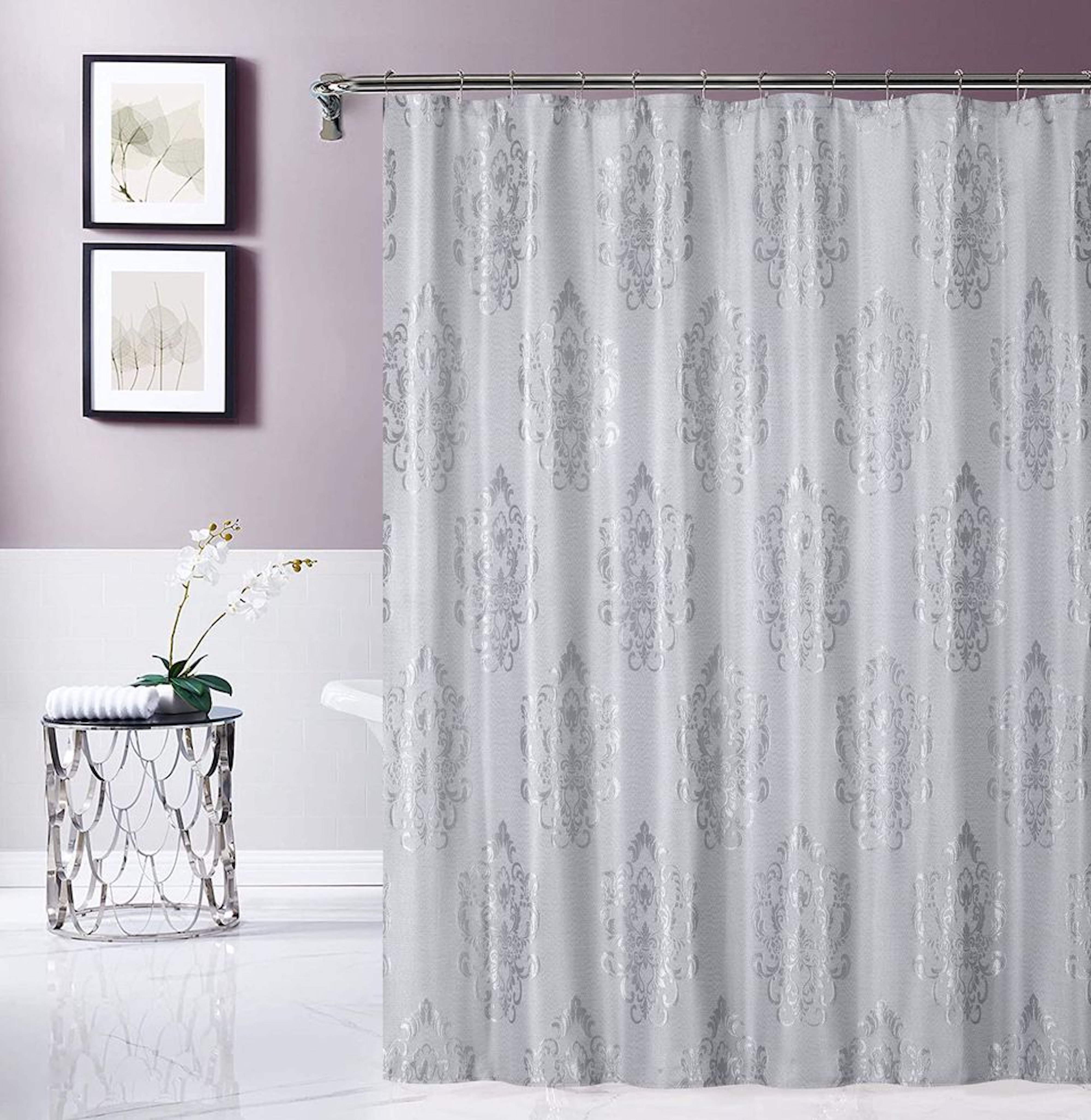 Lark Manor™ Embroidered Shower Curtain 70x72 Water Resistant Washable ...