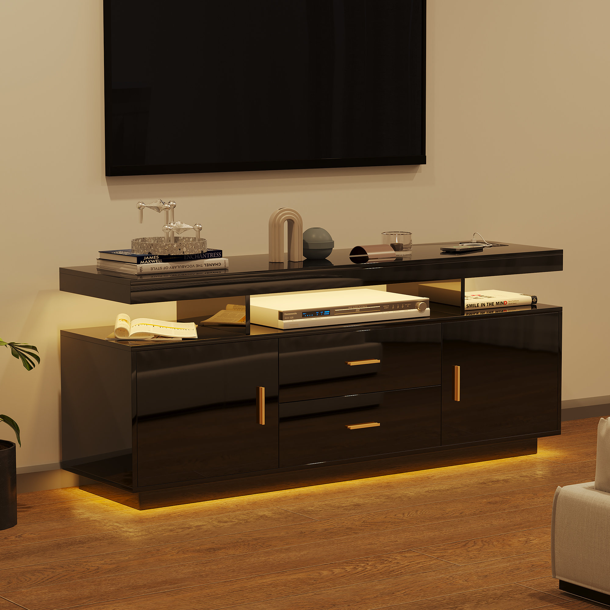 Wrought Studio Gloss Tv Stand - Wayfair Canada