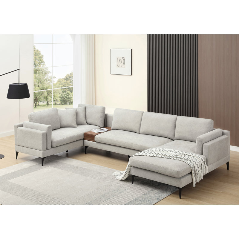 Brayden Studio® Carlvin 6 - Piece Upholstered Sectional & Reviews | Wayfair