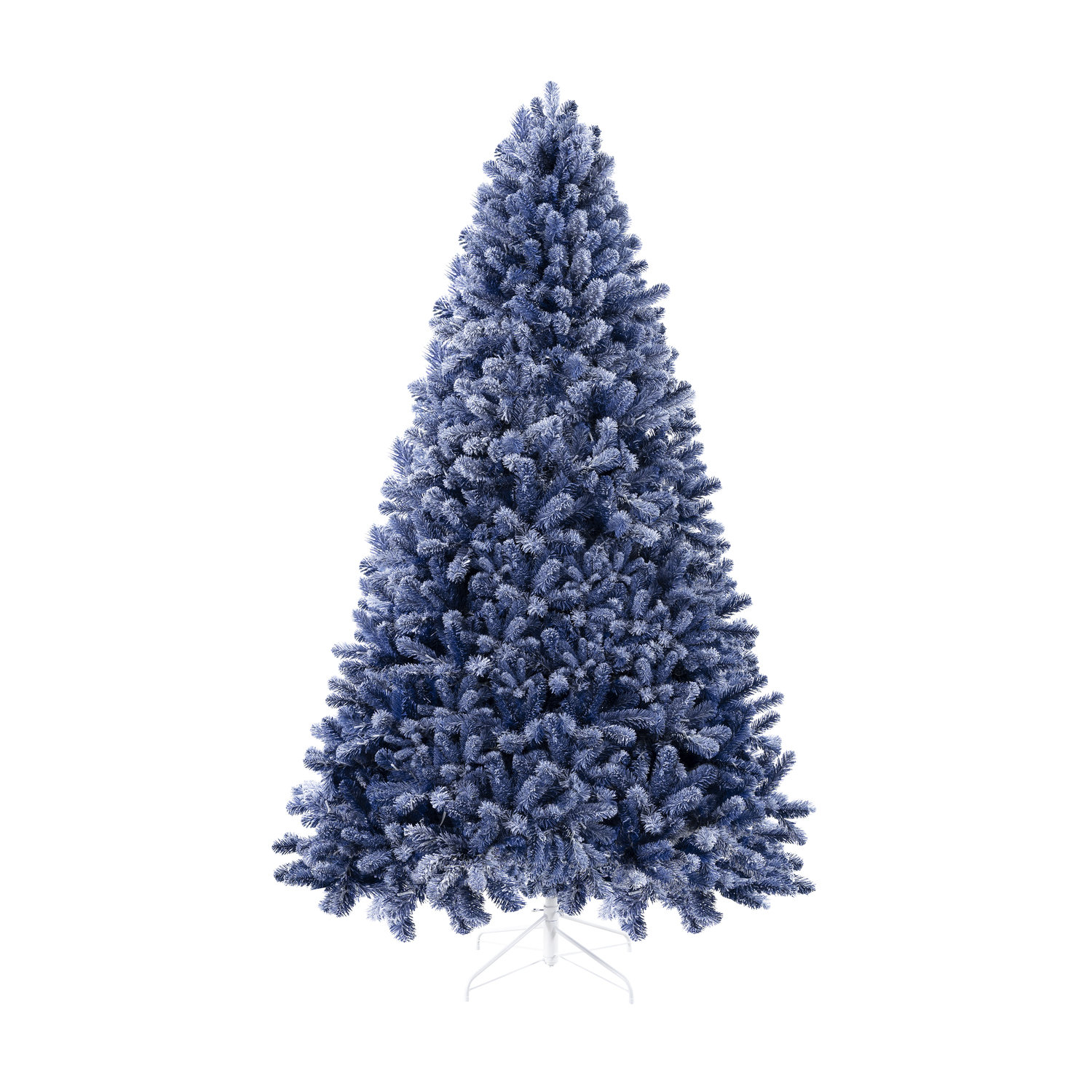 Winston Porter Elegant Snow-Flocked Blue Pre-Lit Christmas Trees with ...