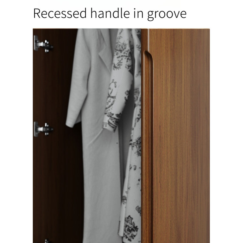 marlao Simple Modern Walnut Wardrobe | Wayfair