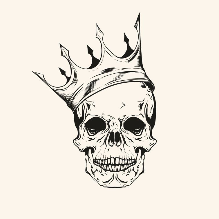 Trinx Scull With Crown On Canvas by I_Panki Graphic Art | Wayfair