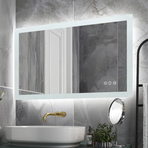 Wade Logan® Nathen Frameless Lighted Bathroom / Vanity Mirror & Reviews ...