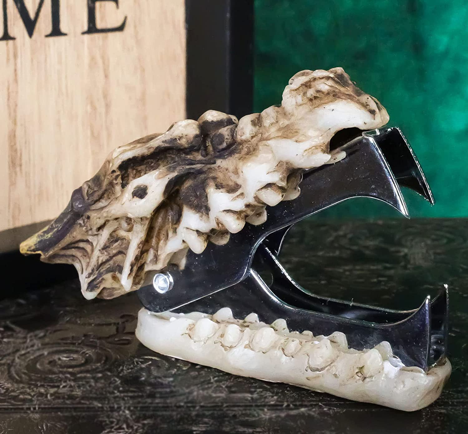 Trinx Skeleton Ossuary Bone Dragon Head Staple Remover 3.25"L Desktop ...