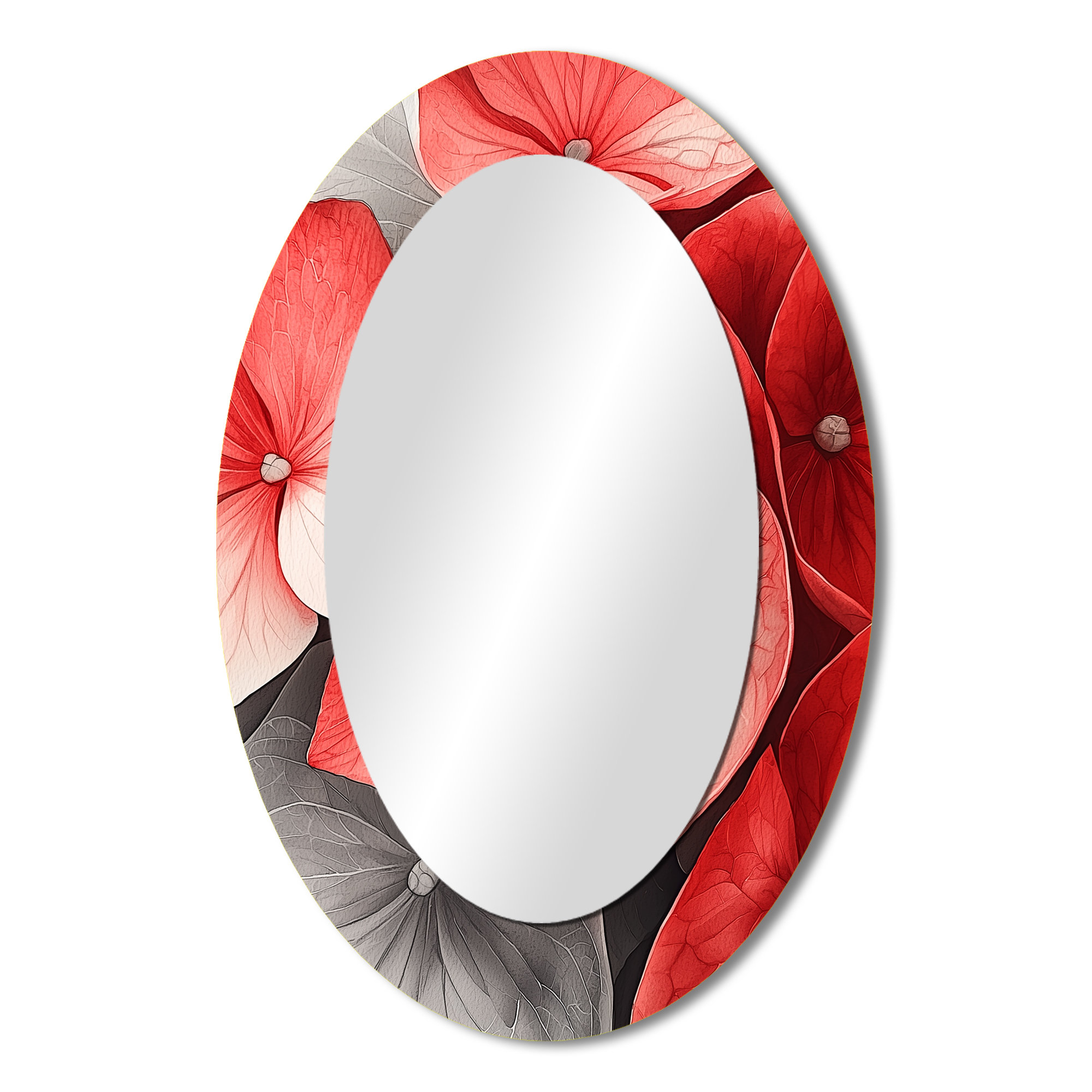 Latitude Run® Monochrome Red Hydrangea Petal Accent II - Traditional ...