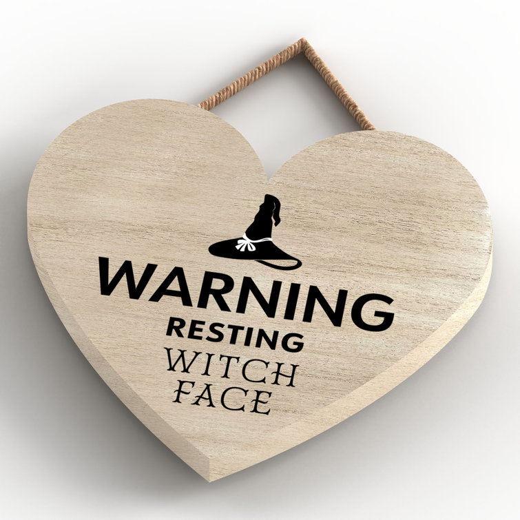 The Seasonal Aisle Warning Resting Witch Face Sign | Wayfair.co.uk