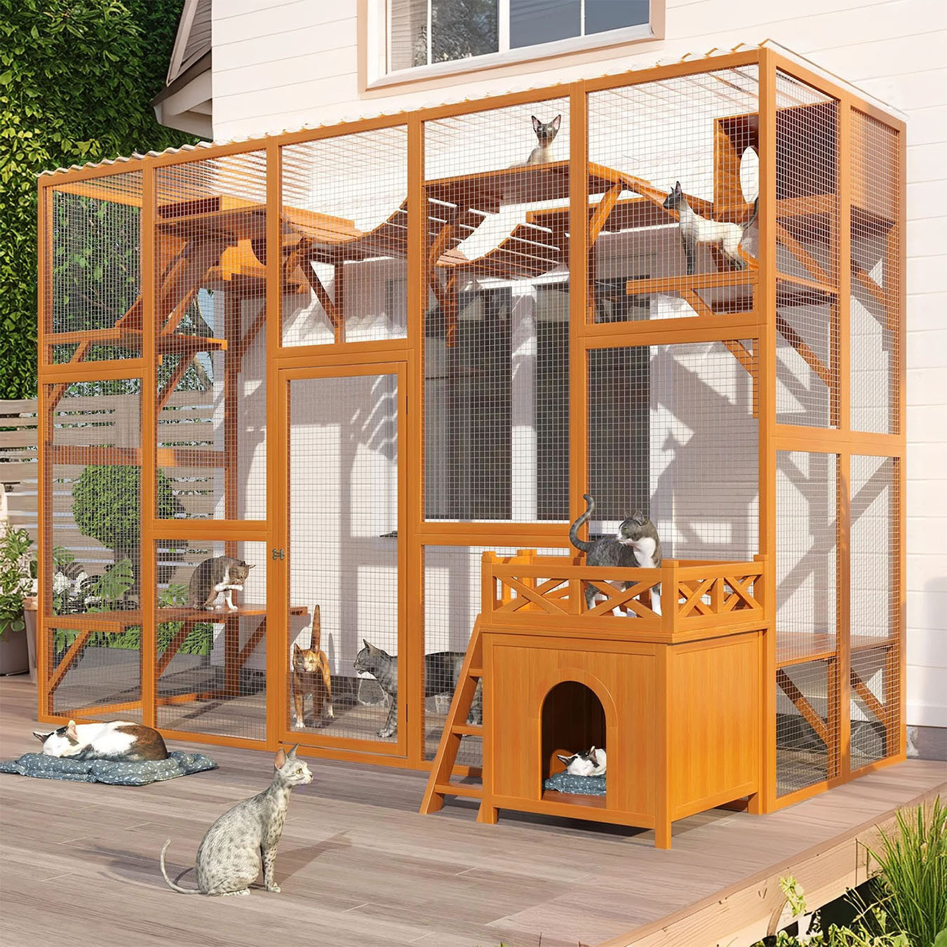 Tucker Murphy Pet™ Extra Large Outdoor Cat Enclosure Indoor/Outdoor ...