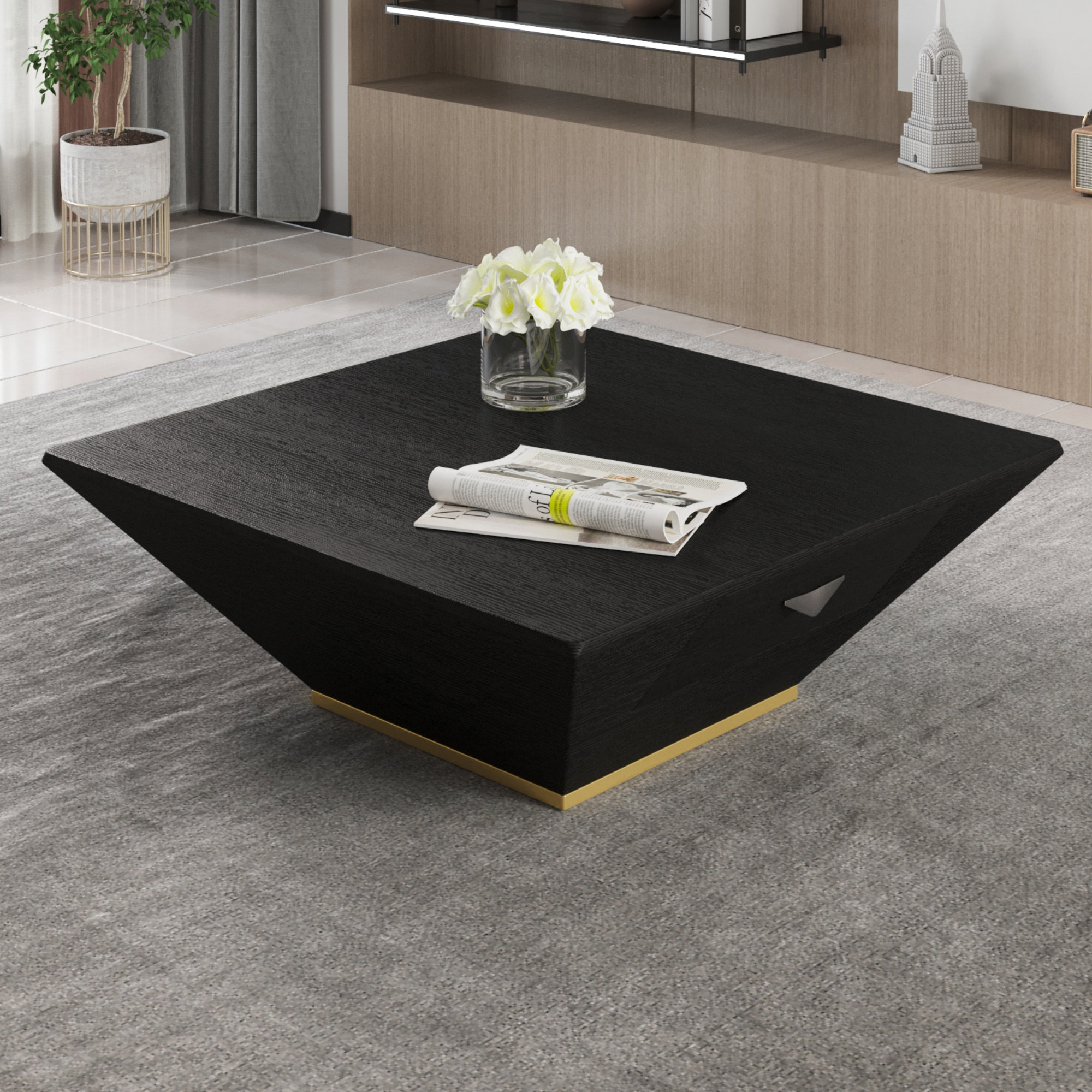 Orren Ellis Francklyn Wood Living Room Table, Square Coffee Table ...