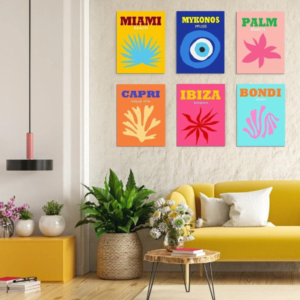 Wrought Studio 6 Piece Wrapped Canvas Graphic Art Set | Wayfair