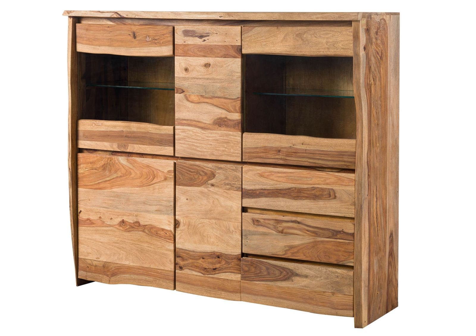 Massivmoebel24 166cm Wide 3 Drawer Solid Wood Highboard | Wayfair.ie