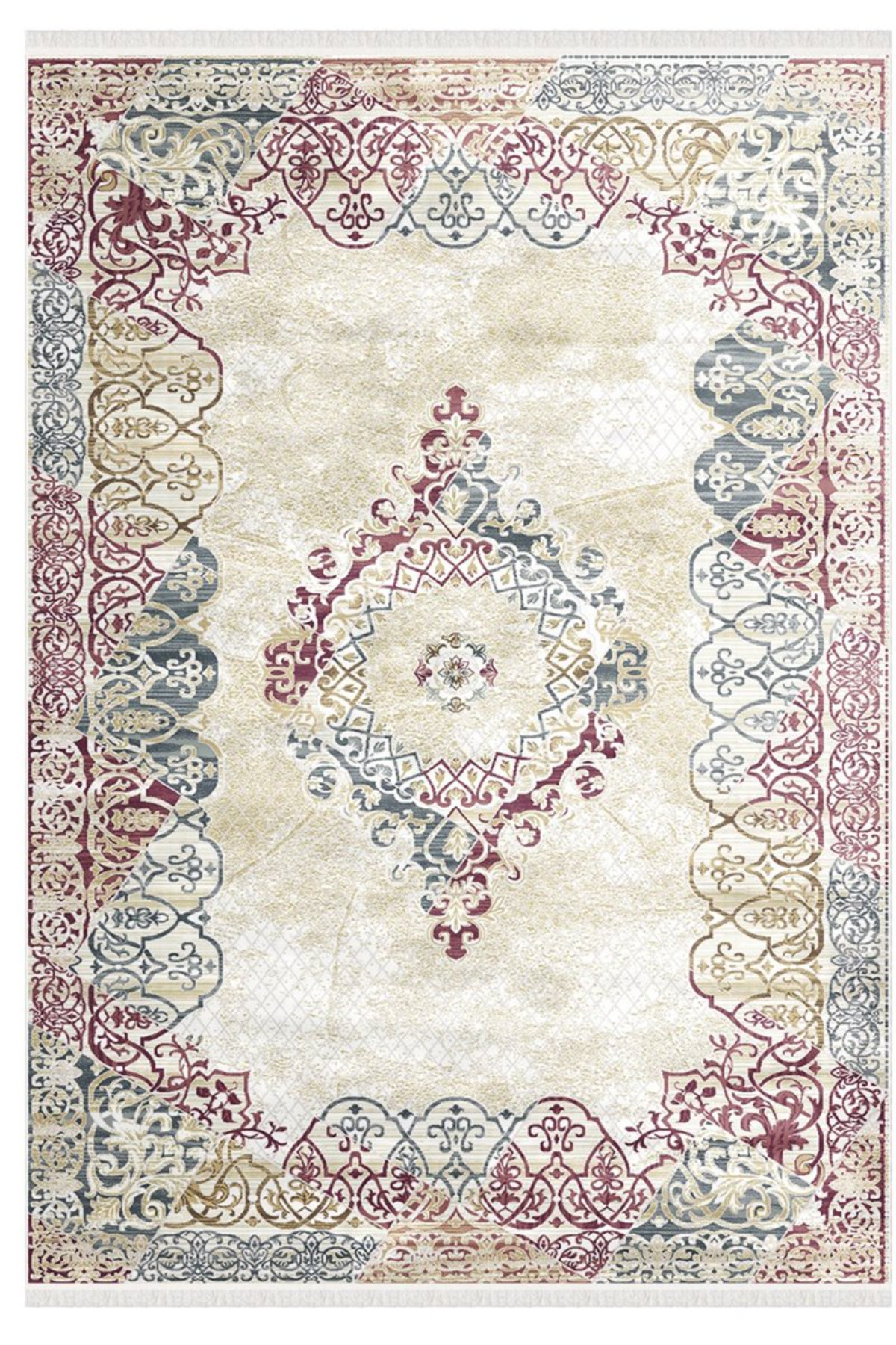 Rugpera Pennypacker Beige And Blue And Burgundy Color Oriental Design ...