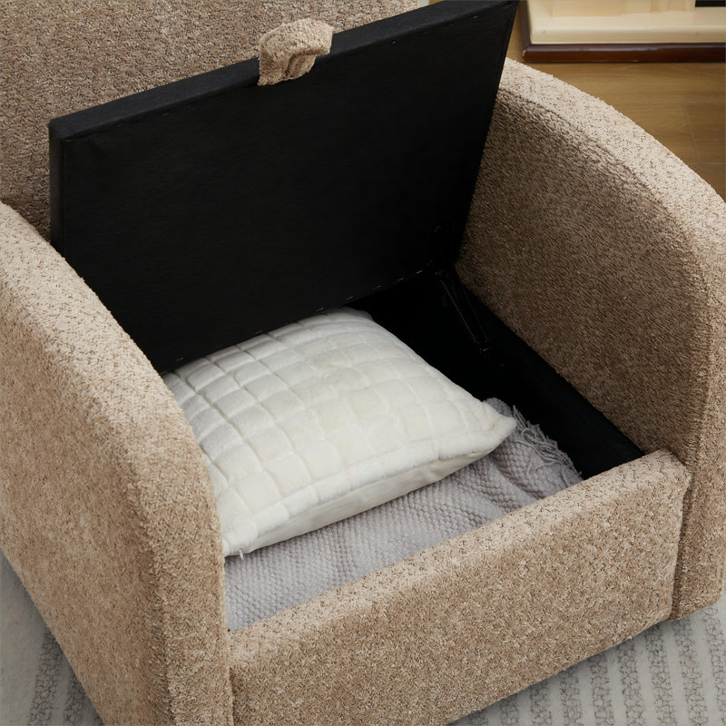 Latitude Run® Kieranlee Upholstered Swivel Arm Chair with Storage ...