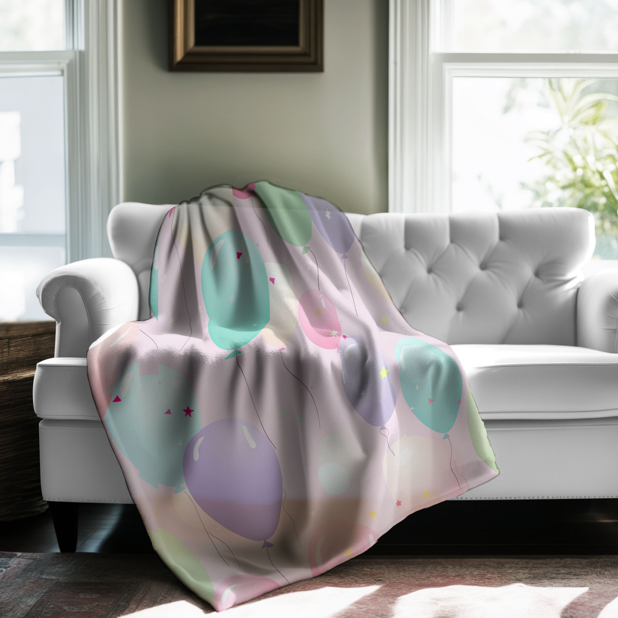 MentionedYou Subtle Balloon Symphony - 1 Piece Premium Sherpa B Throw ...