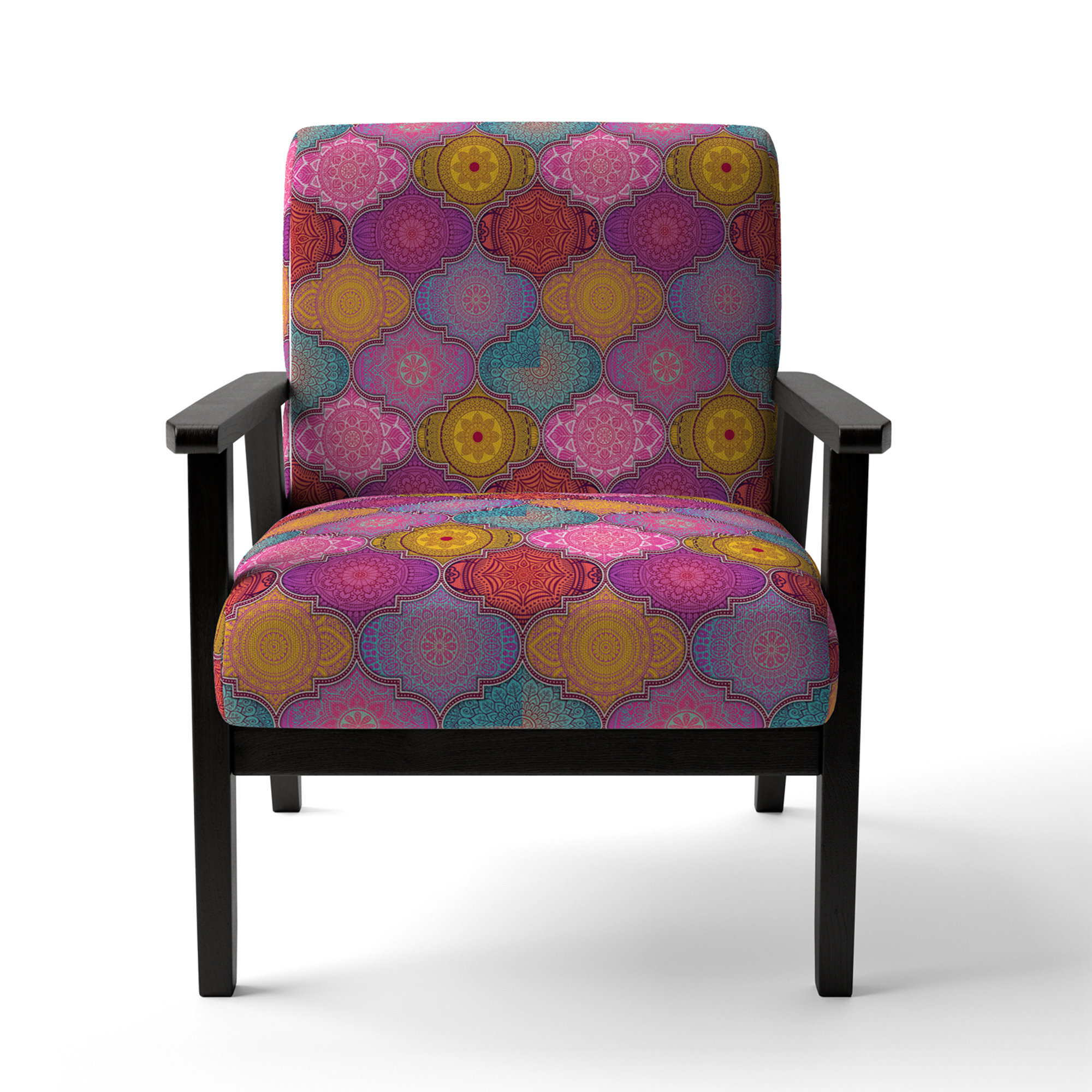 Dakota Fields Multicolor Ethnic Patchwork - Upholstered Patterned ...