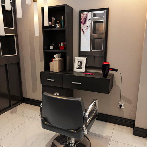 Latitude Run® Brizeyda Wall-Mount Makeup Vanity Dressing Table with ...