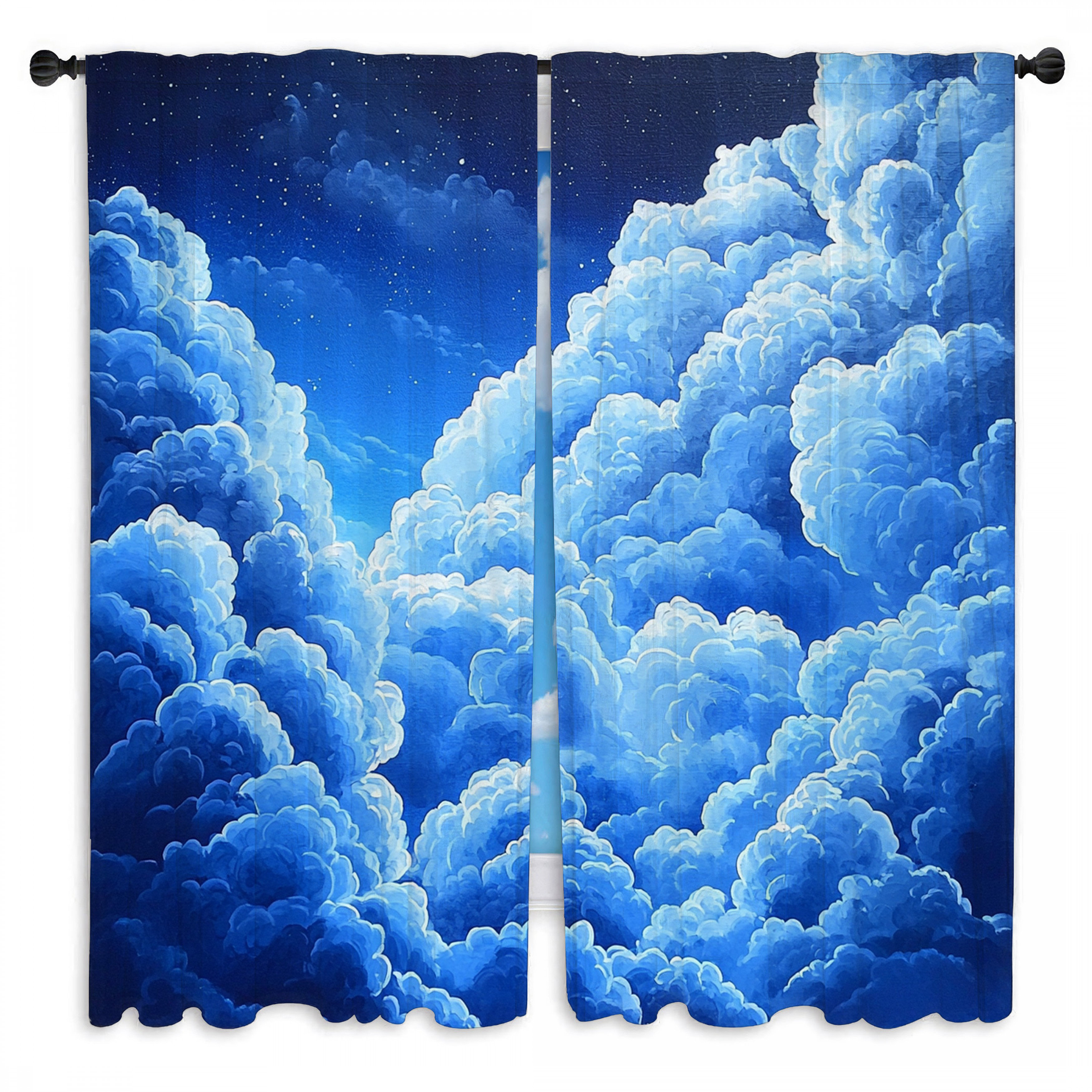 Bayou Breeze Clouds Window Curtains Sky Tropical Drapes - 2 Panels ...