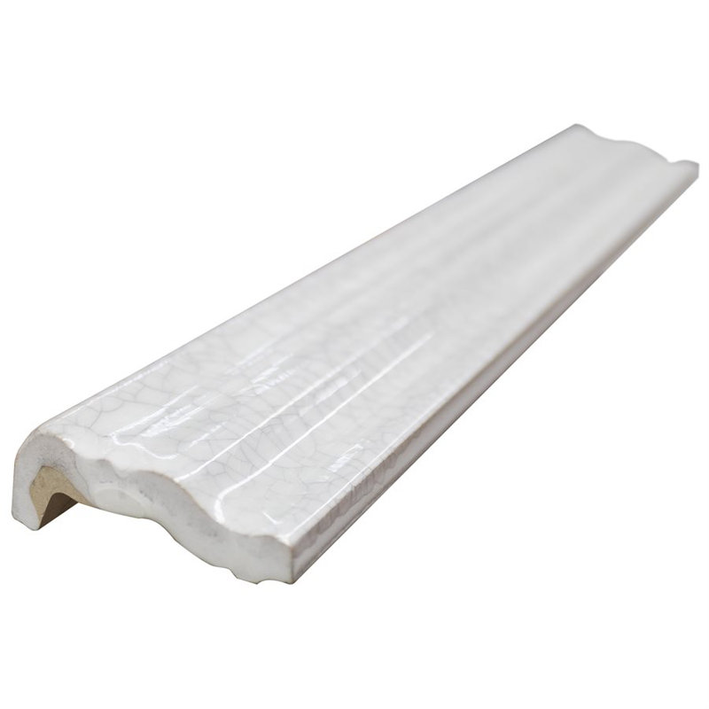 Bond Tile Mackay Vintage White 11.81'' L x 1.96'' W Crackled Ceramic ...