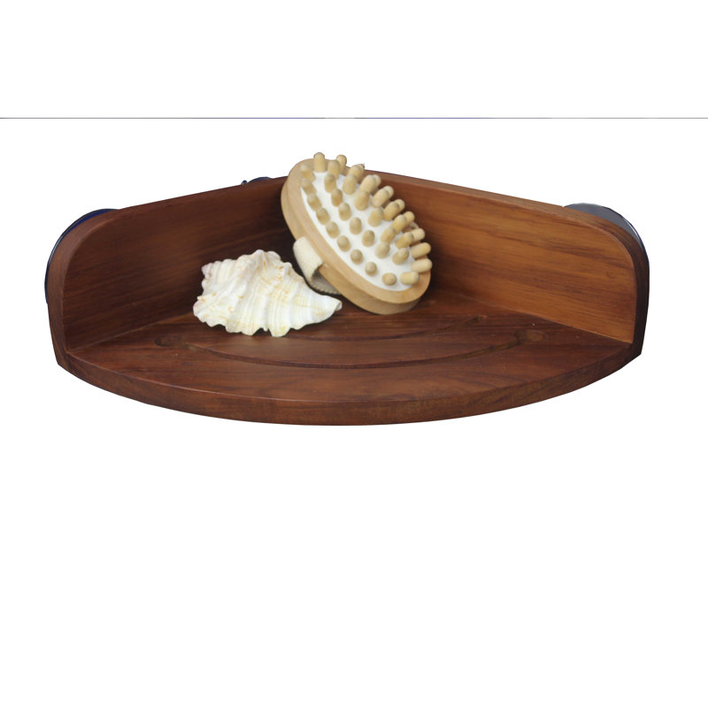 Aqua Teak The Original Kai Corner Teak Shower Shelf Spa & Reviews | Wayfair