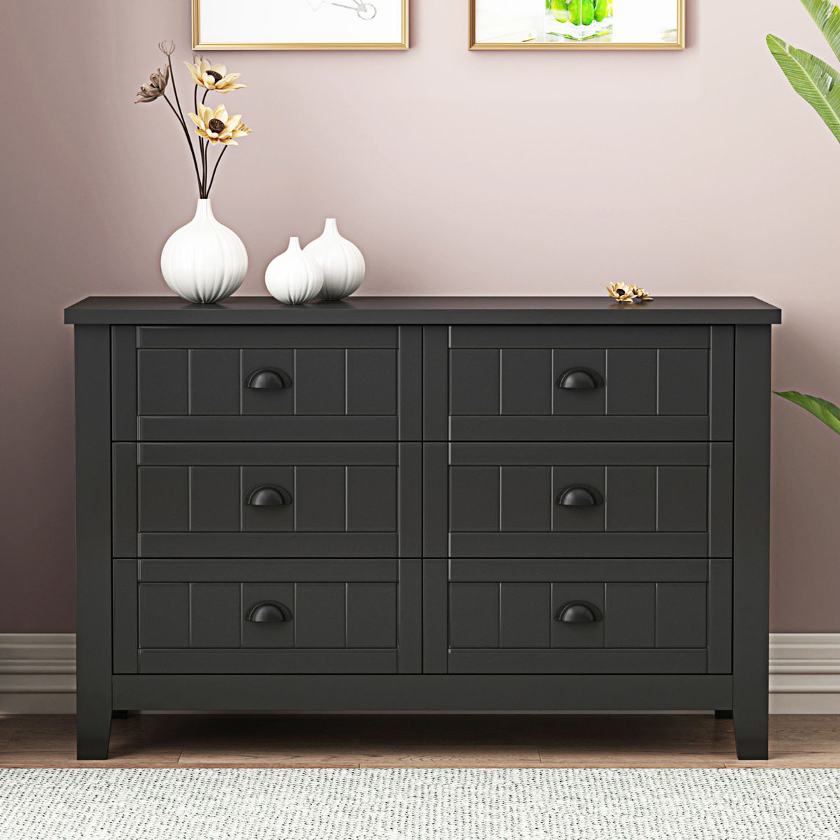 Lark Manor™ Drawer Dresser, Bar Cabinet Side Cabinet, 6 Drawers Buffet ...