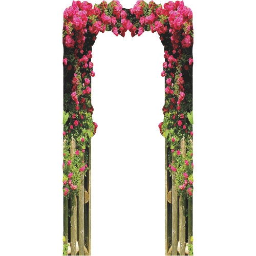 Wet Paint Printing SP13303 Red Rose Wood Garden Arch Gate Cardboard ...