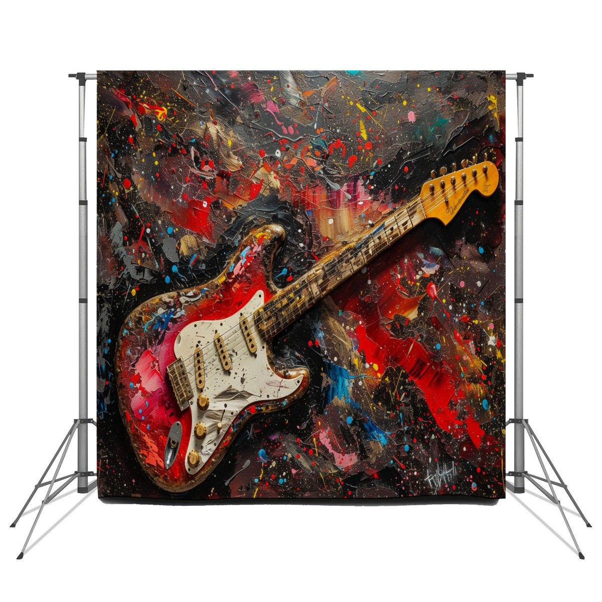 VisionDecor Guitar Backdrop Music Large Abstract Painting Photo ...