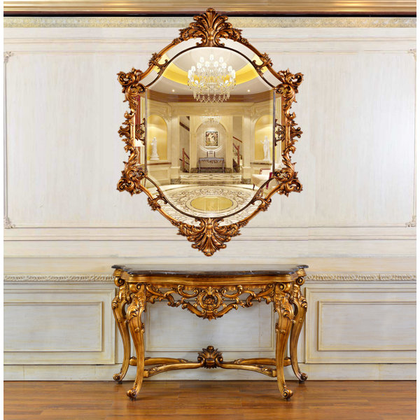 Infinity Furniture Import Infinity Console With Brown Marble And Mirror ...