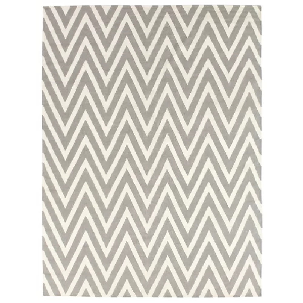 EXQUISITE RUGS Flatweave Chevron Wool Gray/Cream Area Rug | Wayfair