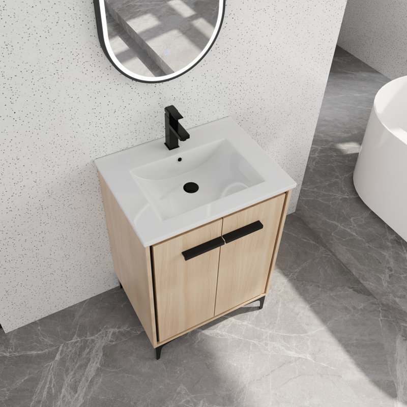 Ebern Designs 24 Inch Bathroom Vanity Base With Basin | Wayfair