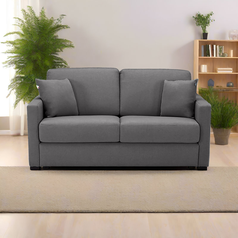 Hokku Designs Vernall 64" Italian Top Grain Leather Loveseat | Wayfair