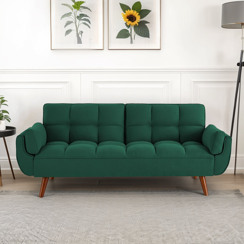George Oliver Kamaren Full 75.39" Futons Upholstered Convertible Sofa ...