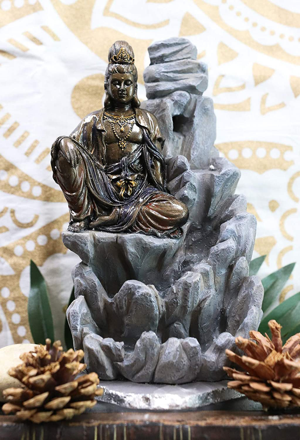 Bungalow Rose Buddhism Bodhisattva Kuan Yin Meditating On Rocky ...