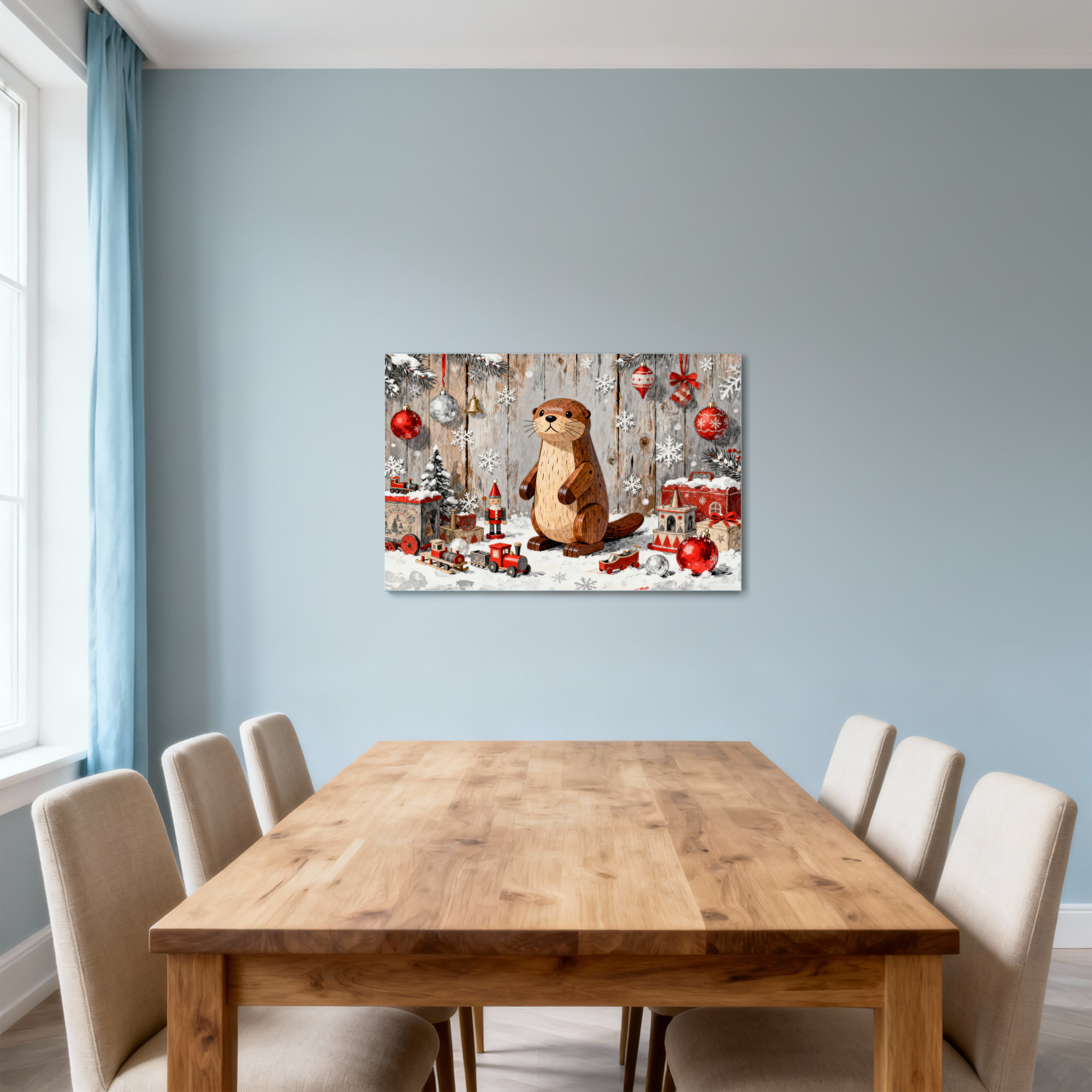 August Grove® Christmas Christmas Otter Woodland Holiday Scene | Wayfair