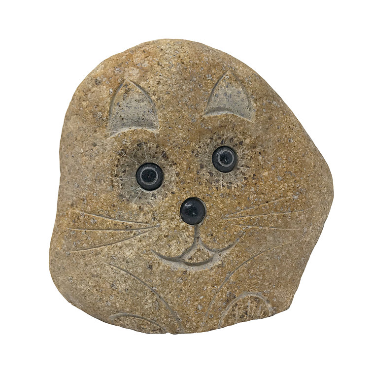 Tierra Garden Stone Age Creations 6" Boulder Cat - Wayfair Canada