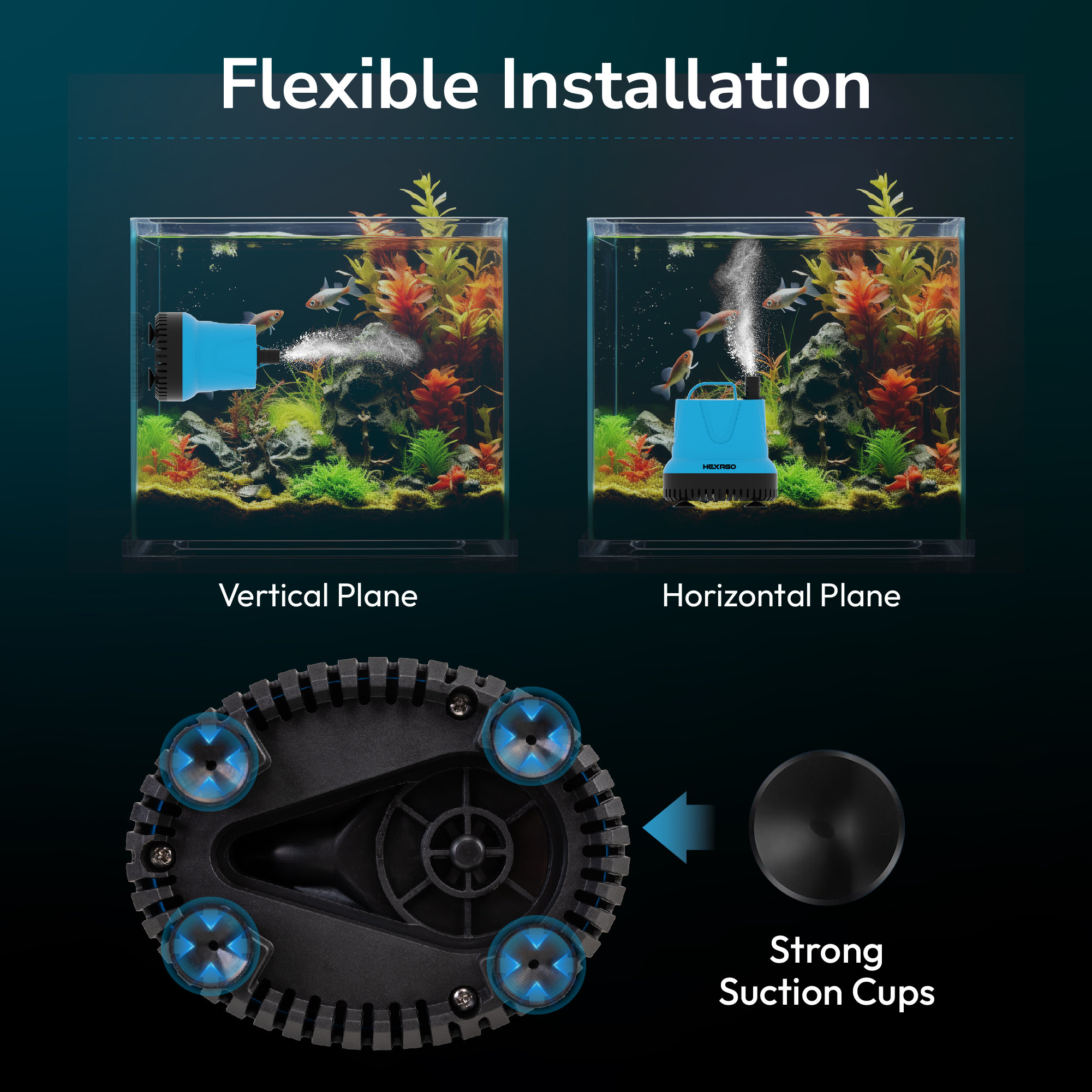 Arlmont & Co. Hexago 800GPH Submersible Water Fountain Pump, 100W Small ...