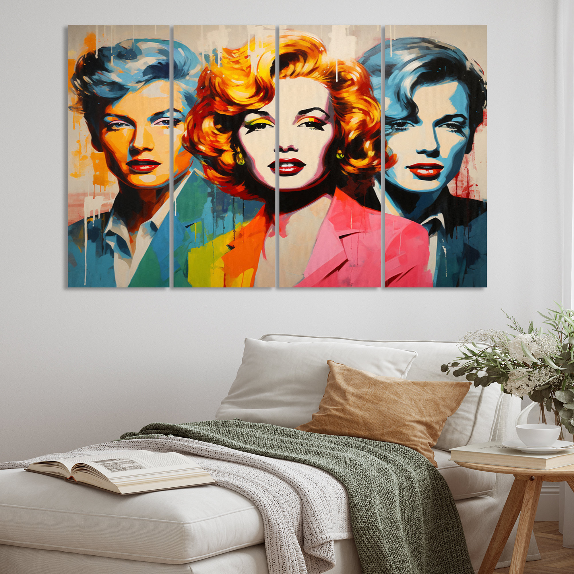 George Oliver Pop Art Iconography Portrait I On Canvas 4 Pieces Print ...