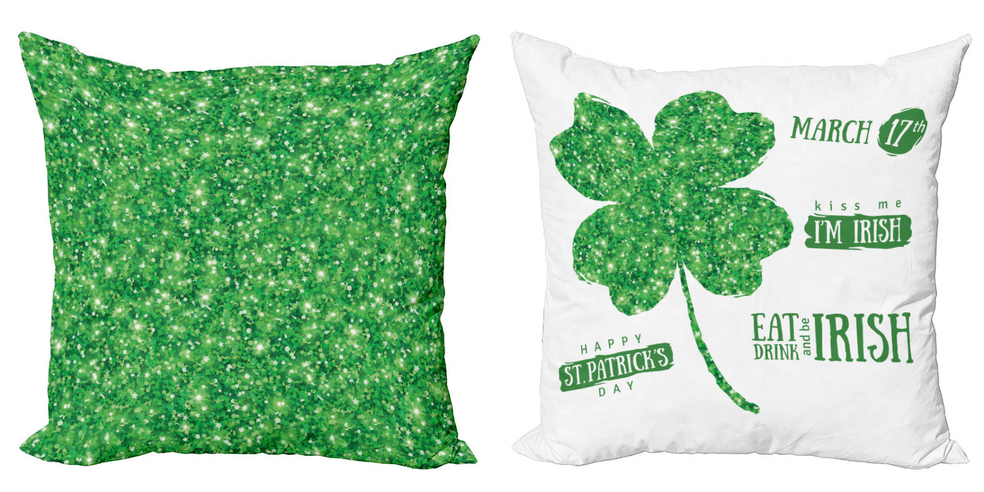 Ambesonne Irish Slogans and Sayings Shamrock Clover Leaves Luck Symbol ...