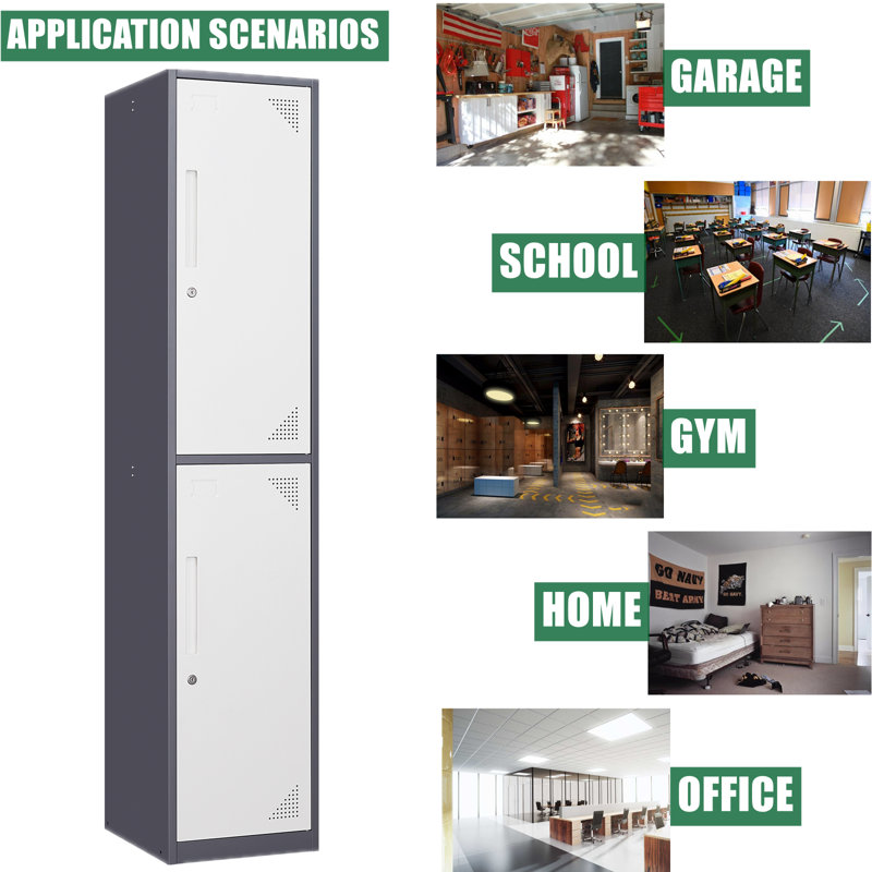 Steelcube Metal 2 - Tier 15'' Gym & Locker Room Locker with Built In ...