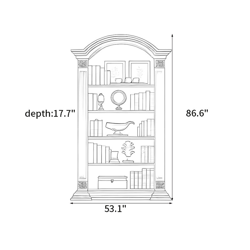 Parttlion American style solid wood arch bookcase | Wayfair
