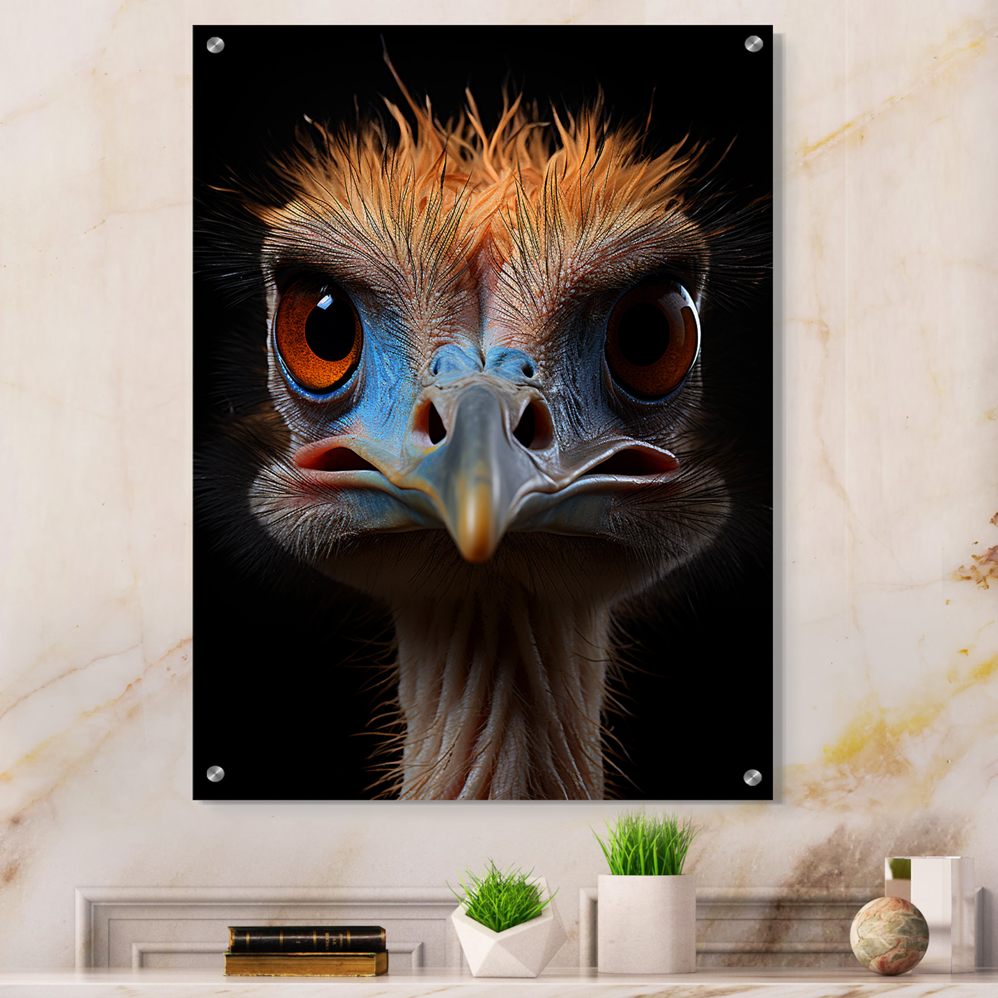 Ivy Bronx African Ostrich Portrait - Other Animals Acrylic Wall Art ...