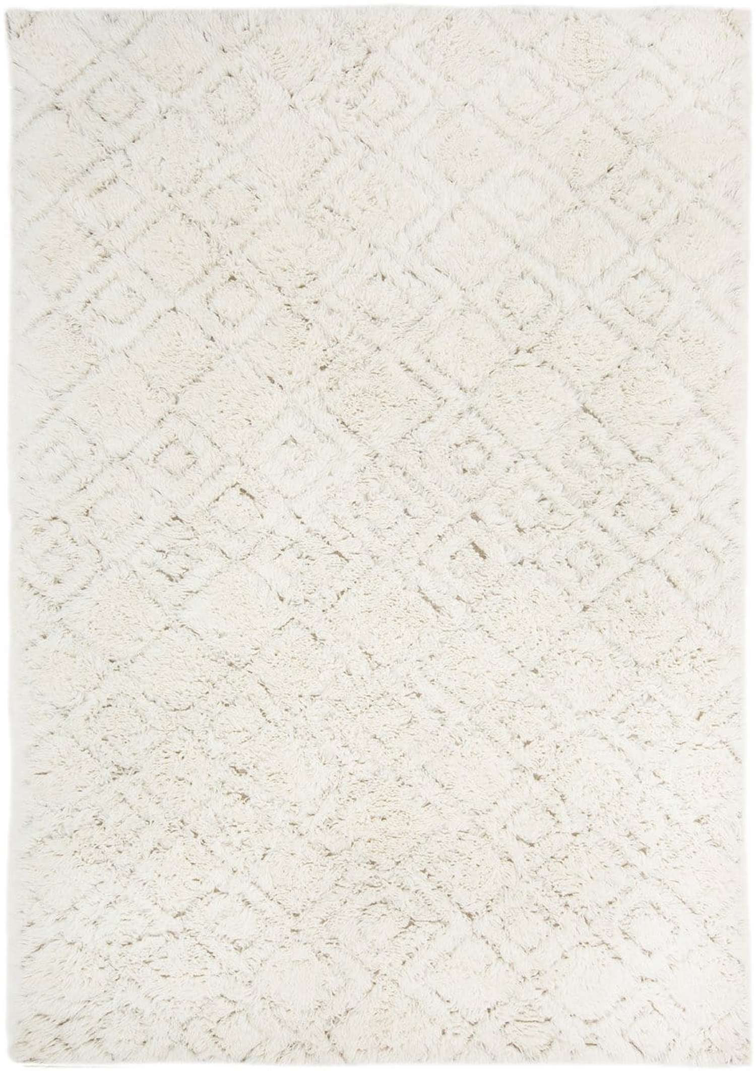 Dakota Fields Besender Diamond Pattern Berber Wool Shag Rug | Wayfair