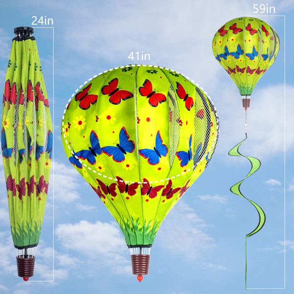 Arlmont & Co. 2Pack Hot Air Balloon Wind Spinner Garden Windmills And ...