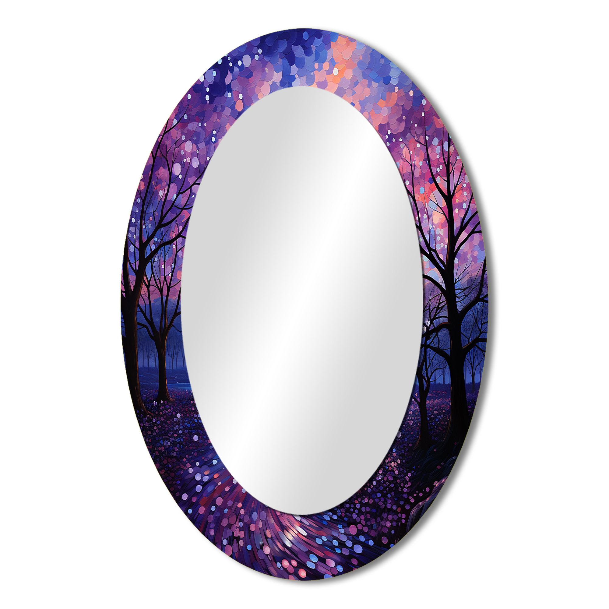 Dakota Fields Sky Photo Transcendent Twilight - Landscapes Oval Decorative Mirror On Metal | Wayfair