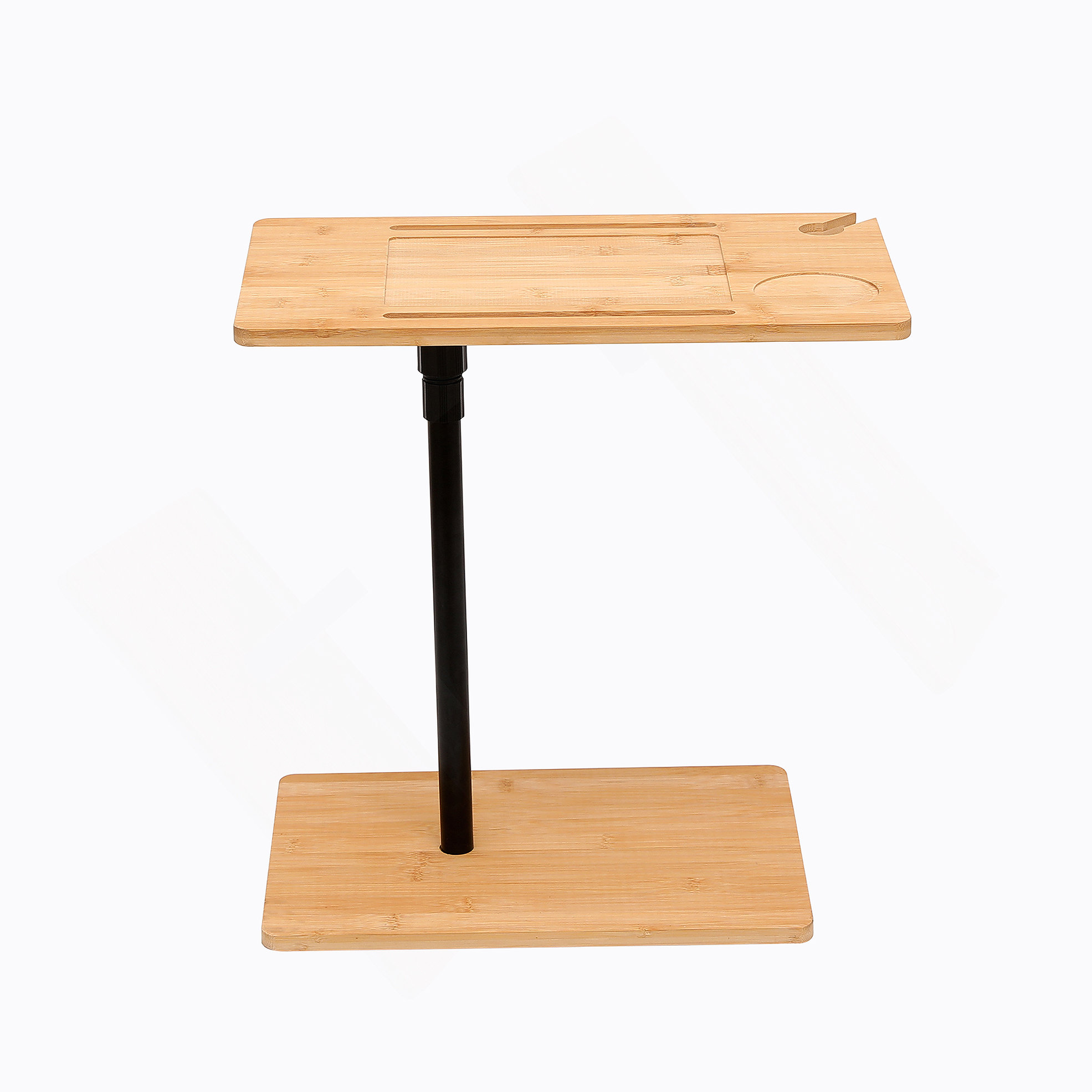 17 Stories Bamboo Couch Tray Table Height Adjustable C-Shaped End Table ...